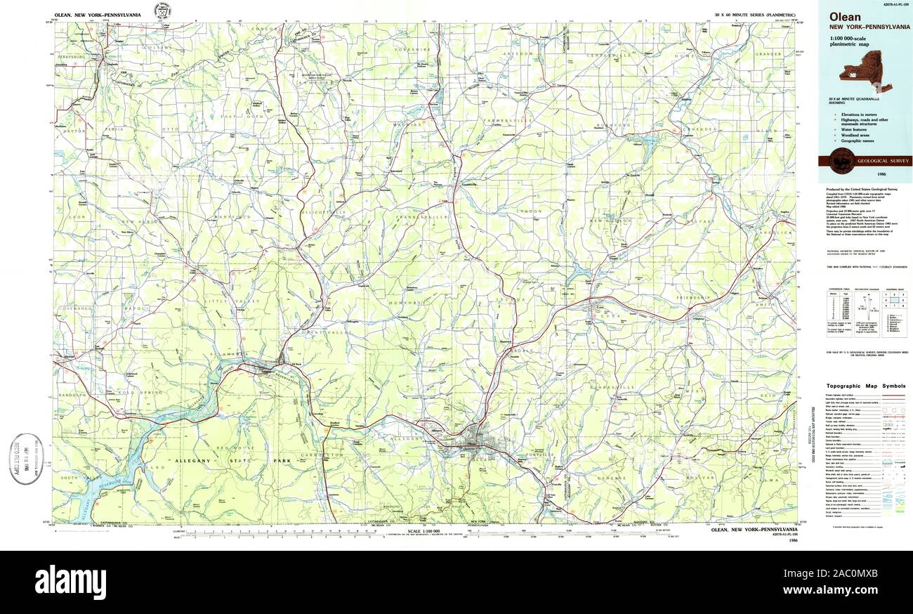 Map of olean hi-res stock photography and images - Alamy