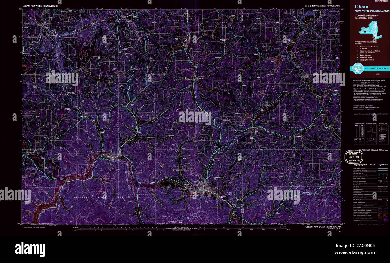 Map of olean hi-res stock photography and images - Alamy