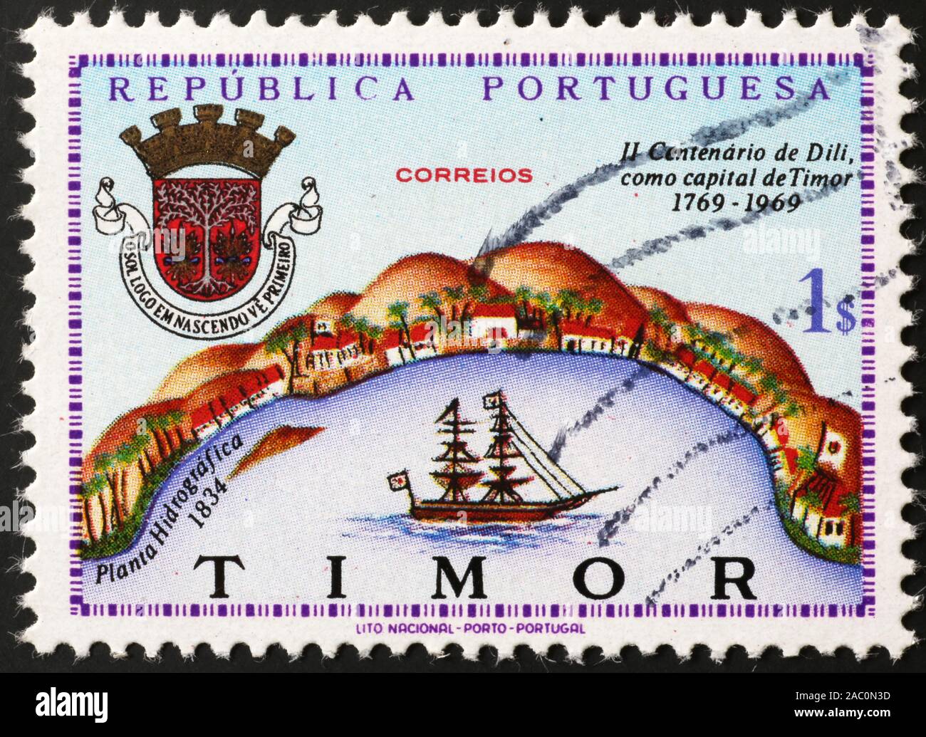 Dili, capital city of East Timor, on postage stamp Stock Photo - Alamy