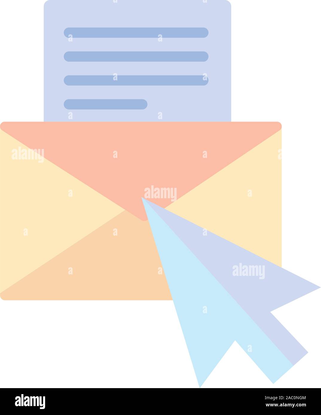 envelope closed with paper sheet on white background vector ...