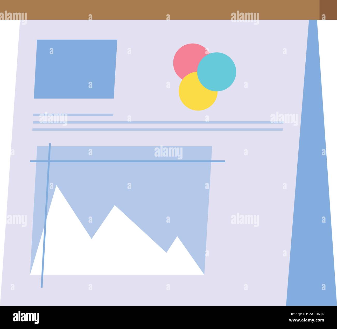 paper board with infographics on white background vector illustration ...