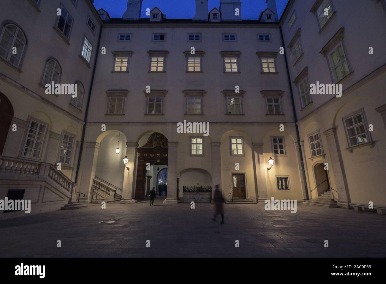 Narrow and dark half medieval half baroque courtyard in the ...