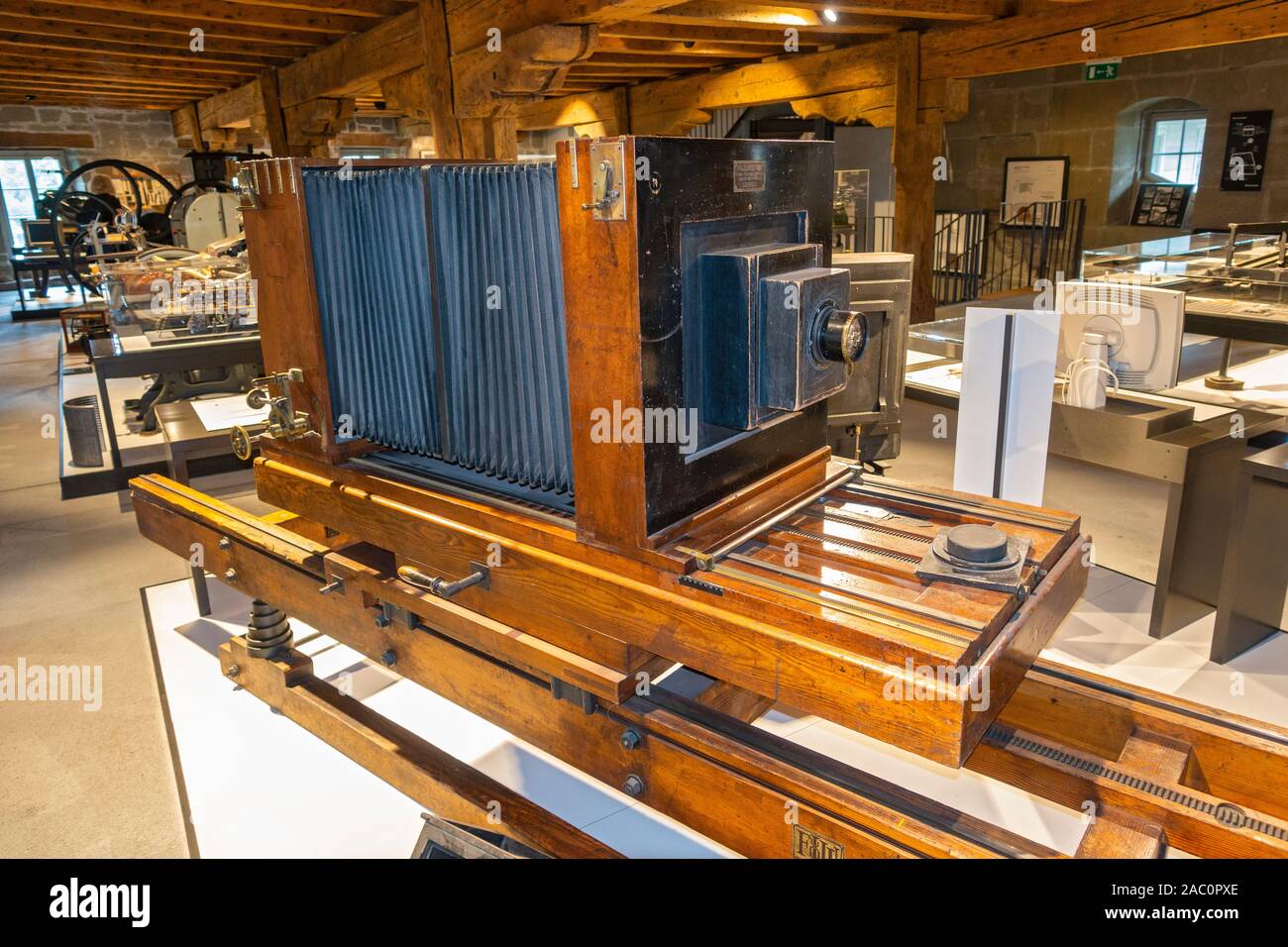 Switzerland, Fribourg, Musee Gutenberg Museum, interior exhibit ...
