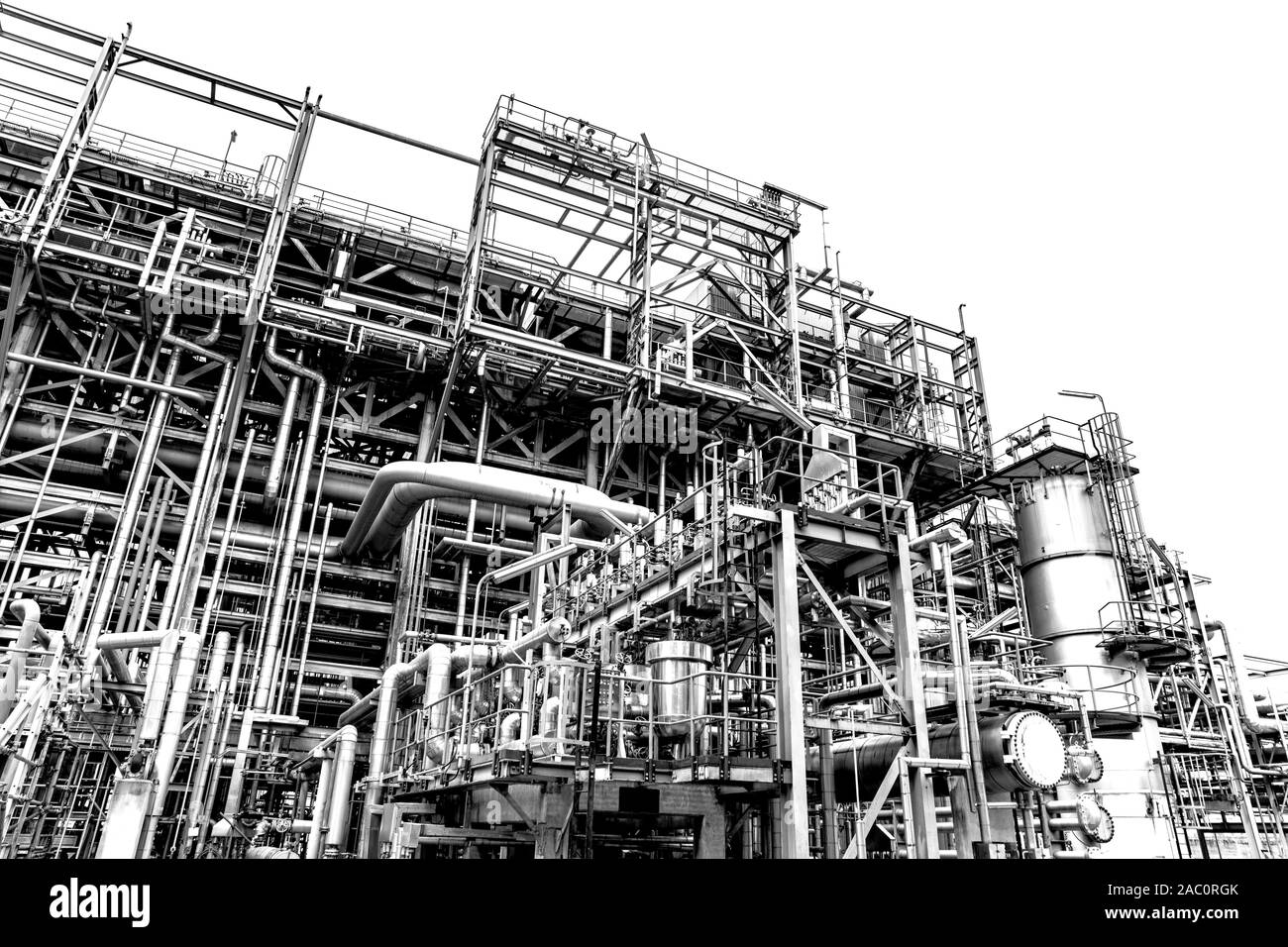 Close-up industrial oil and gas refinery zone,Detail of equipment oil ...