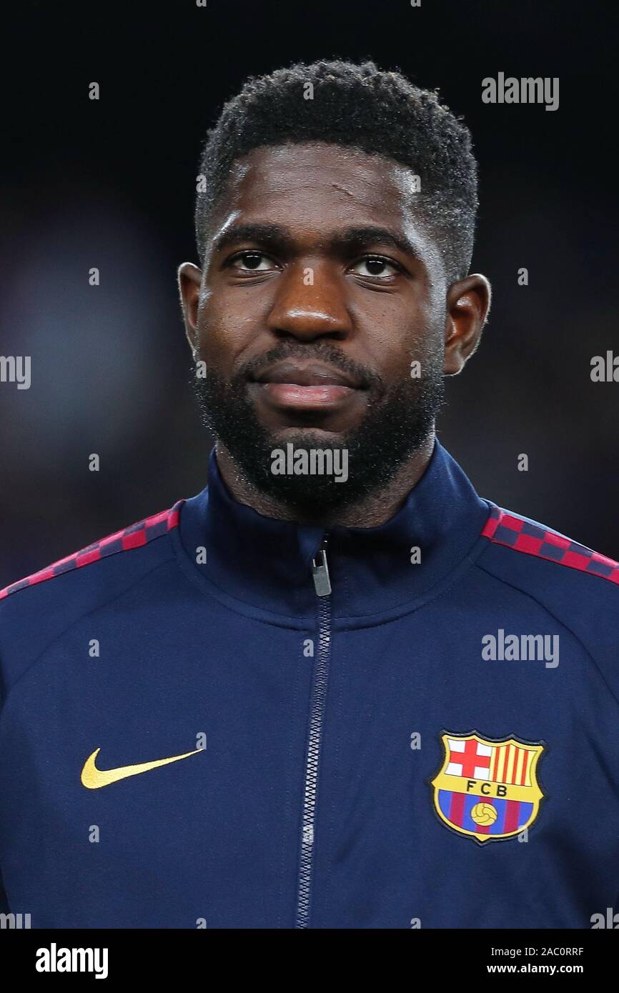 Barcelona, Spain. 27th Nov, 2019. Samuel Umtiti (Barcelona) Football ...