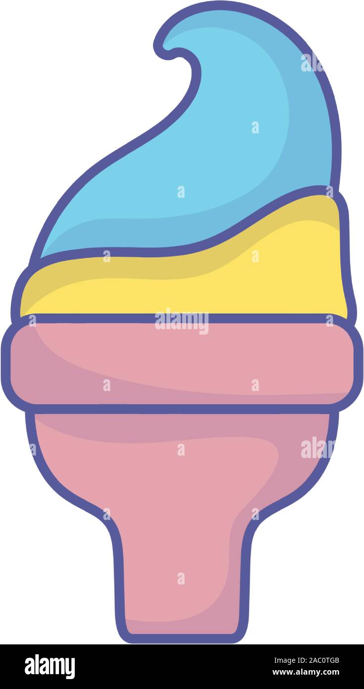 baby shower sweet ice cream icon on white background vector ...