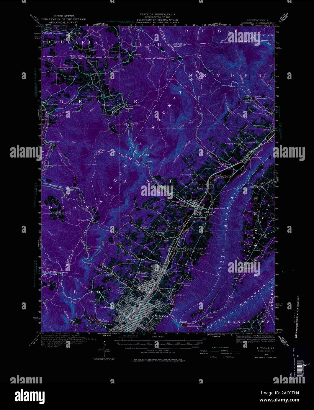 Pennsylvania map 1920 hi-res stock photography and images - Alamy