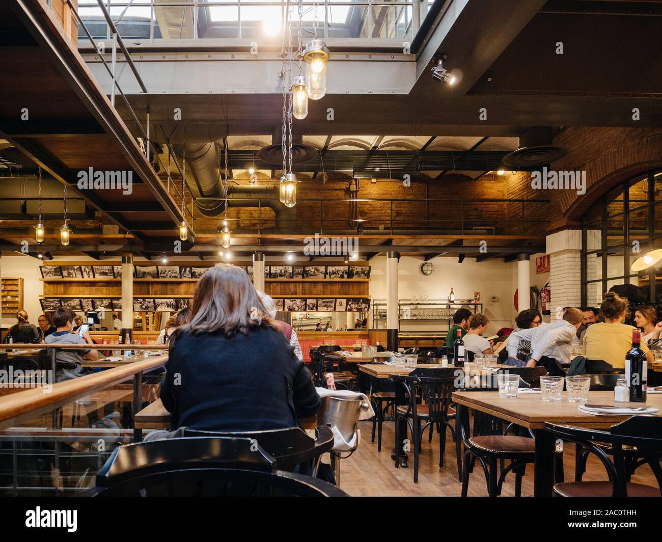 Barcelona, Spain - Nov 17, 2017: Pespective view of a traditional ...