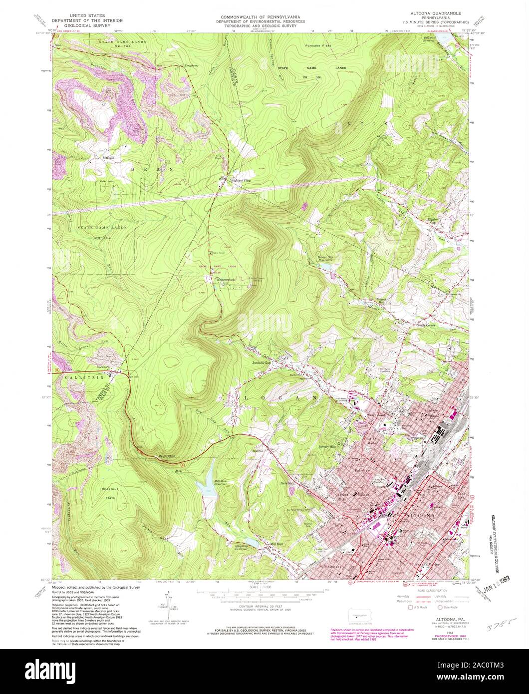 Altoona pennsylvania map hi-res stock photography and images - Alamy
