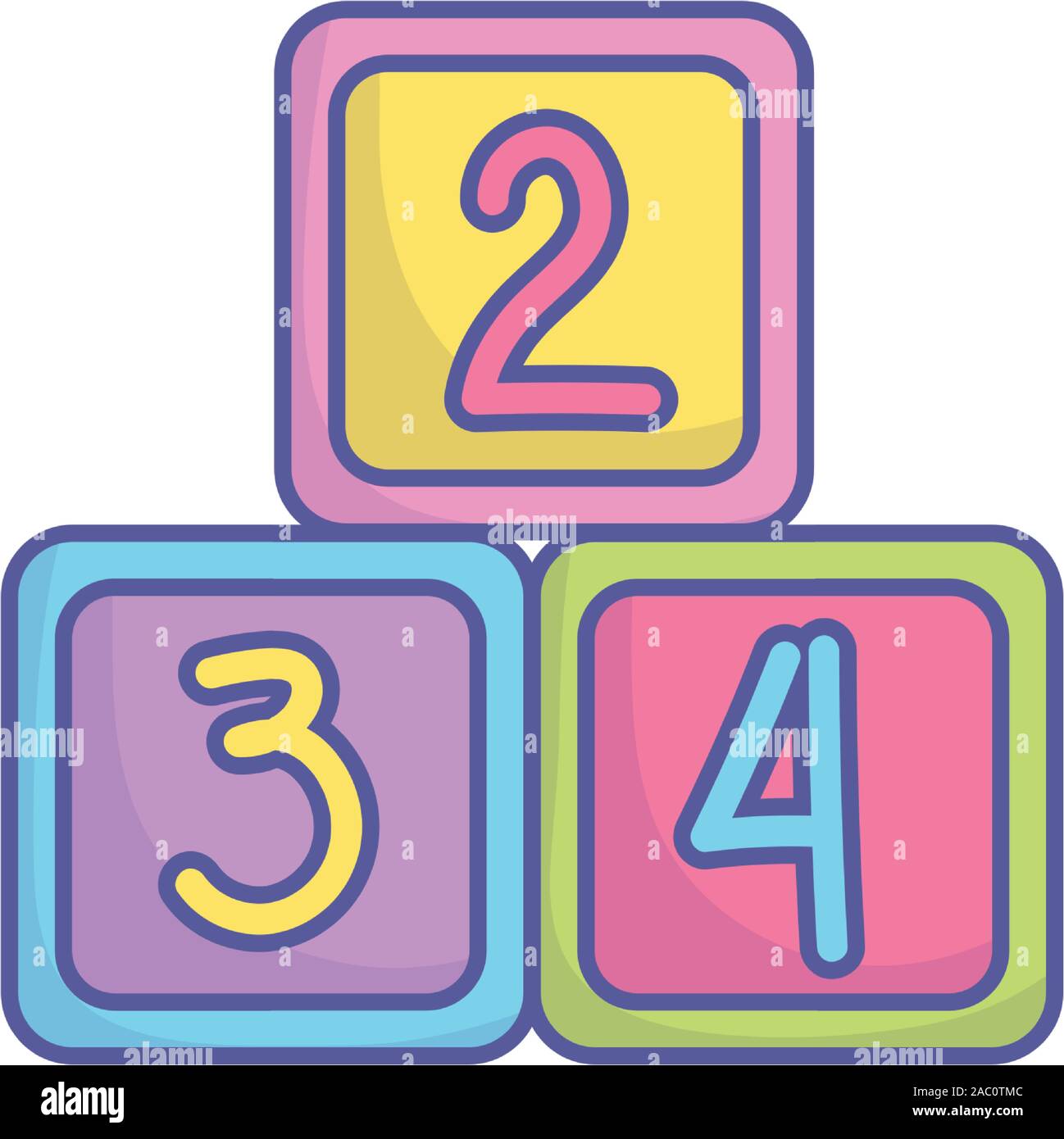 baby shower toys numbers cubes icon on white background vector ...