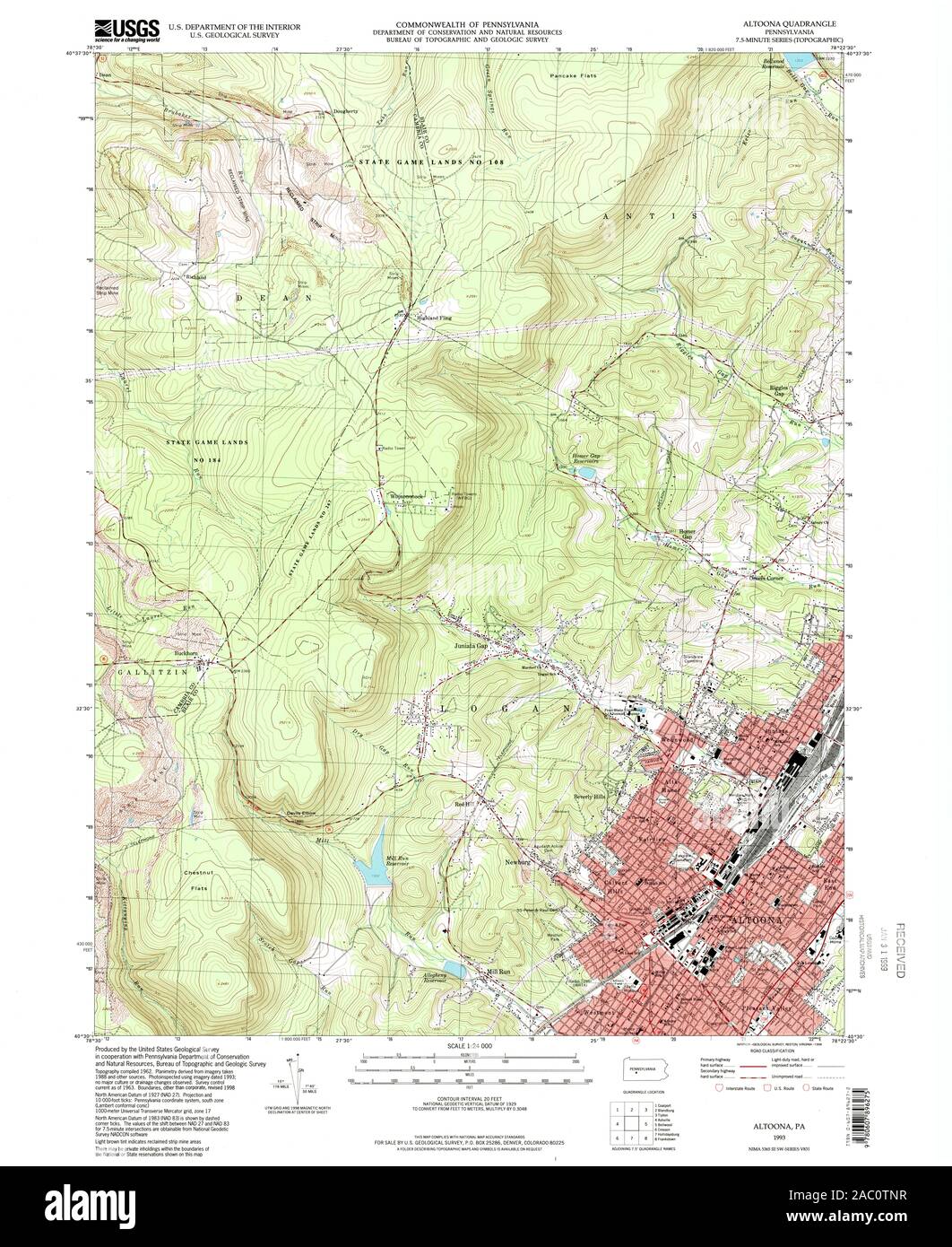 Altoona map hi-res stock photography and images - Alamy