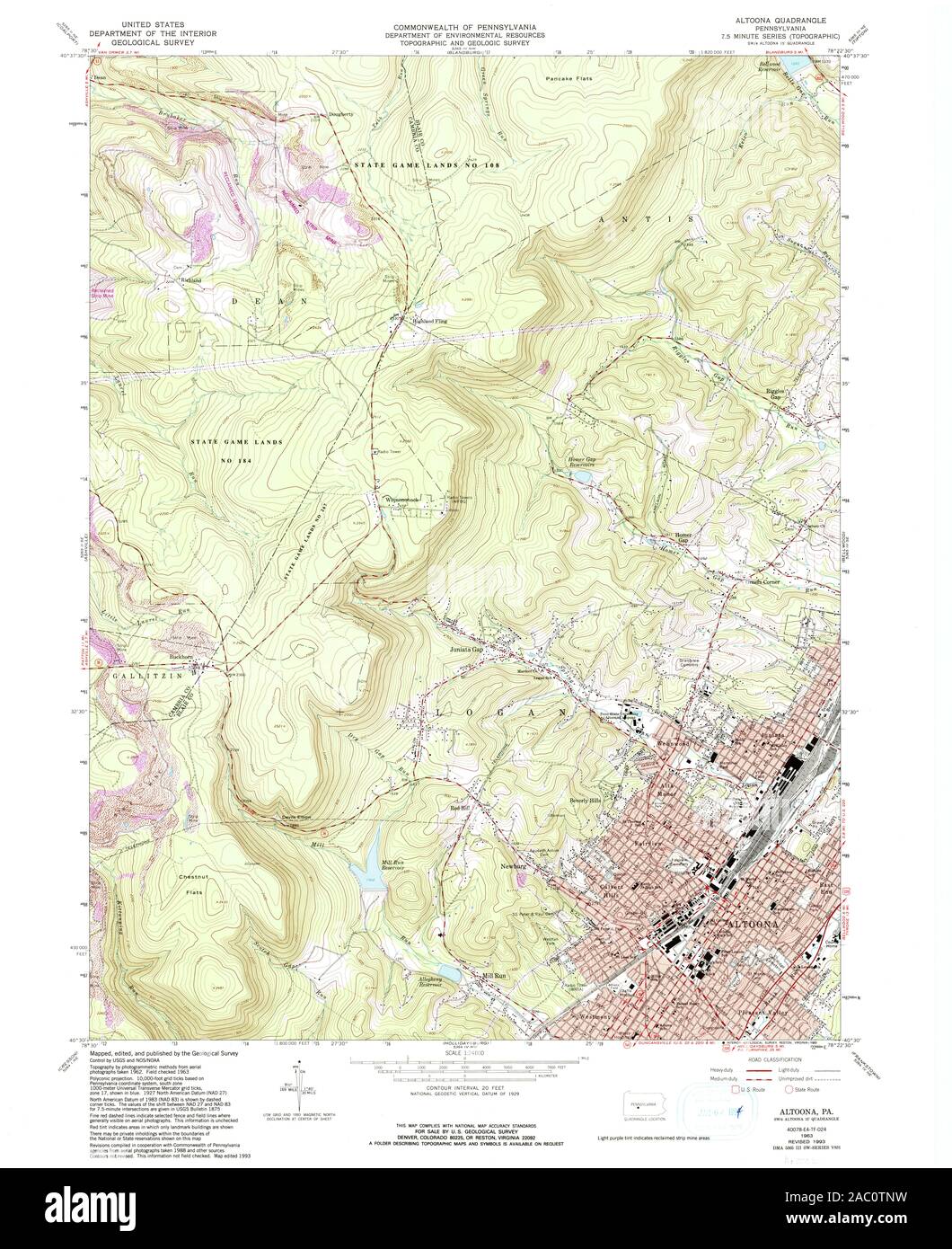 Altoona map hi-res stock photography and images - Alamy