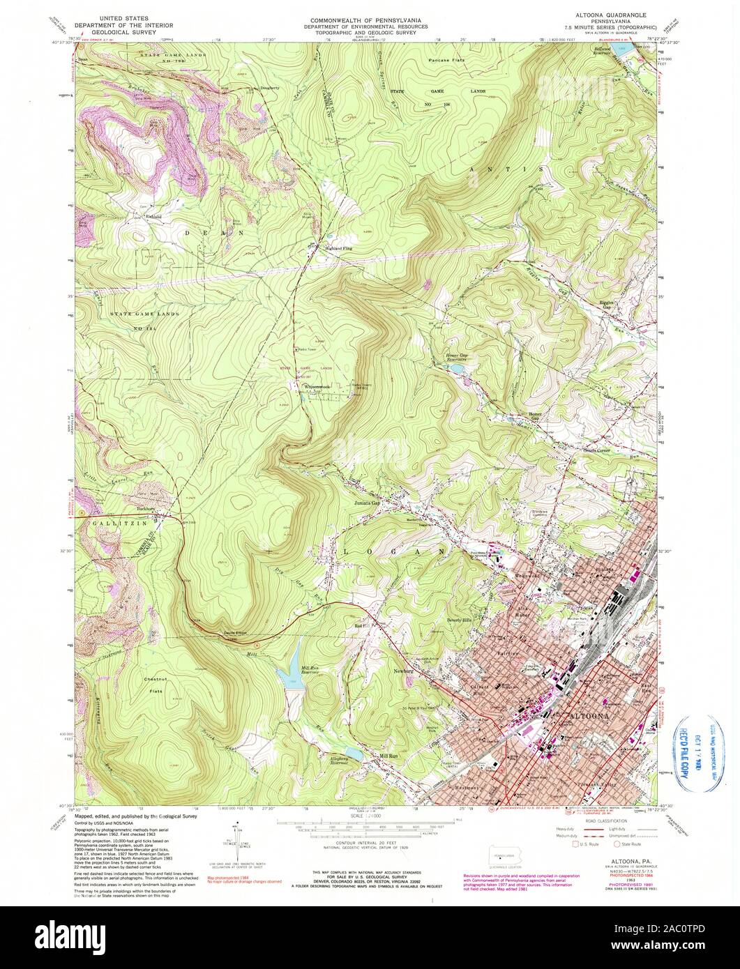 Altoona pennsylvania map hi-res stock photography and images - Alamy