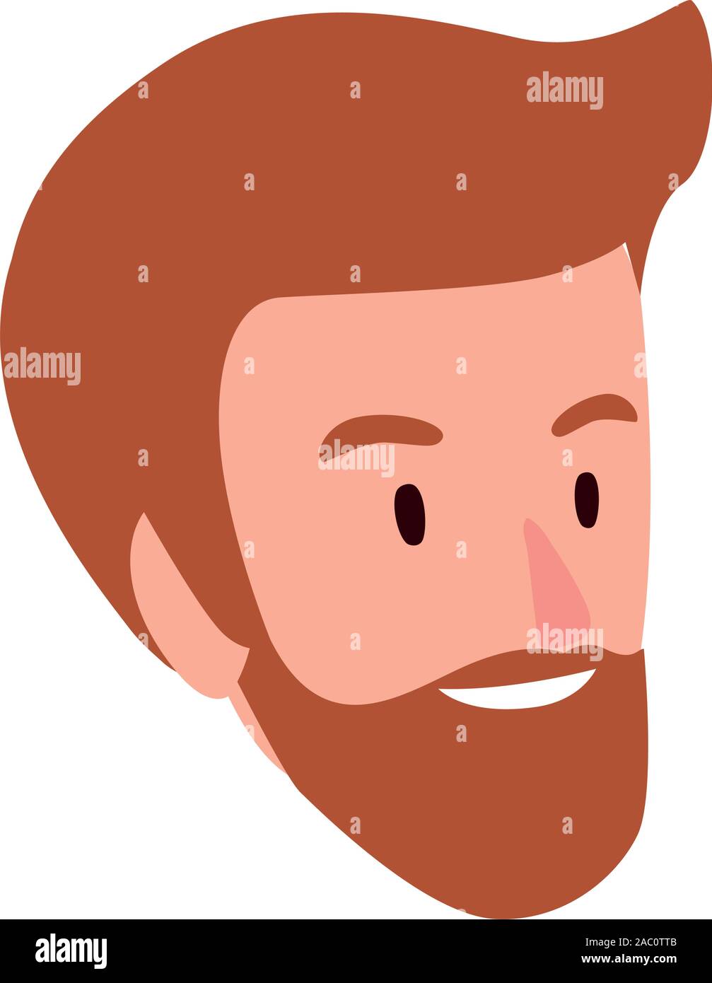 head of man smiling on white background vector illustration design ...