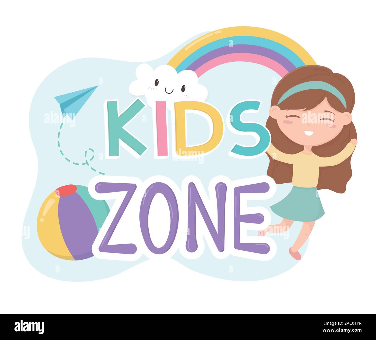 Little girl kids game rainbow Stock Vector Images - Alamy