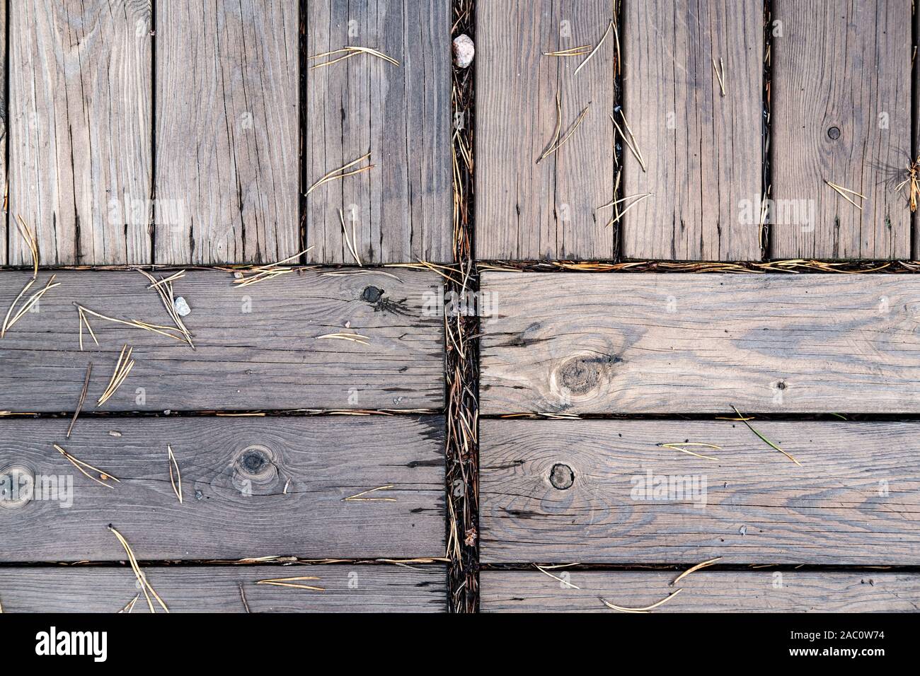 Old, worn path from vertical and wooden boards, in the yard Stock Photo ...