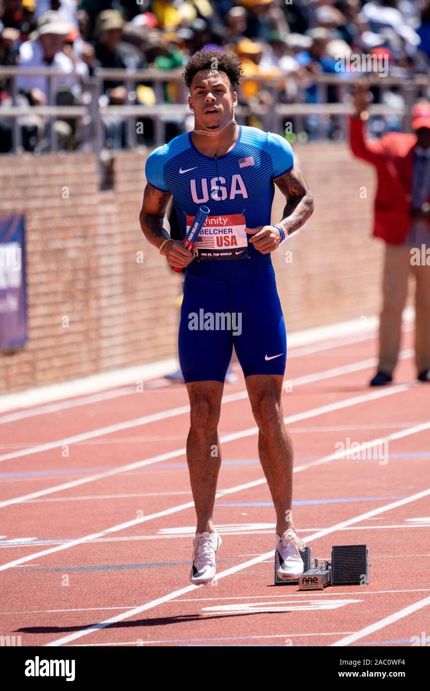 Chris Belcher (USA) competing USA vs the World Men 4x100m at the 2019 ...