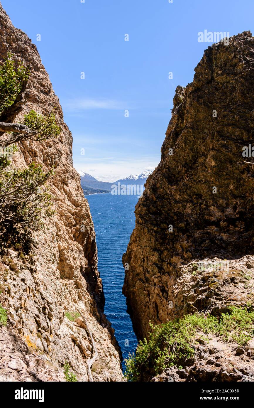 Scene view of Traful lake in Villa Traful, Patagonia, Argentina Stock ...