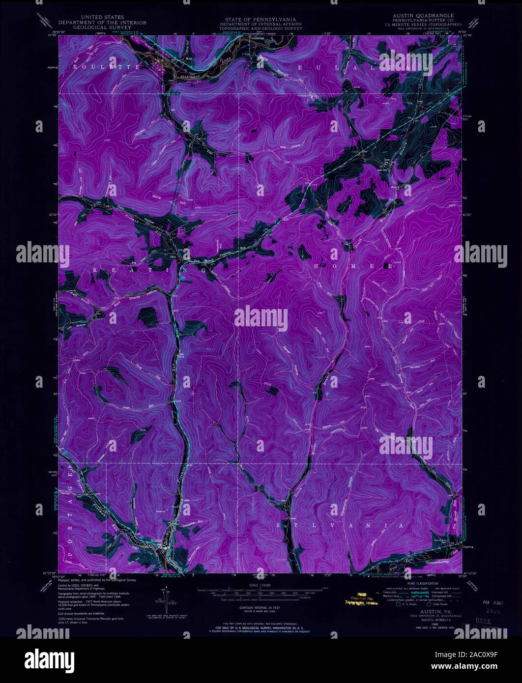 Austin pennsylvania map hi-res stock photography and images - Alamy