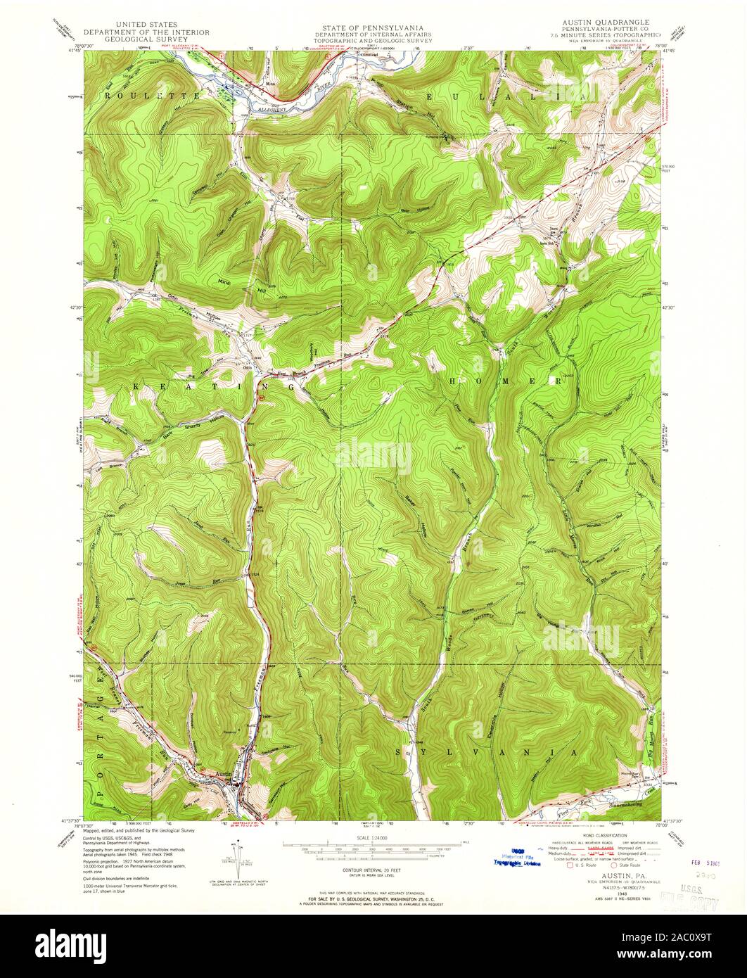 Austin pennsylvania map hi-res stock photography and images - Alamy