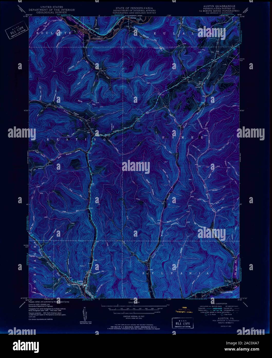 Austin pennsylvania map hi-res stock photography and images - Alamy