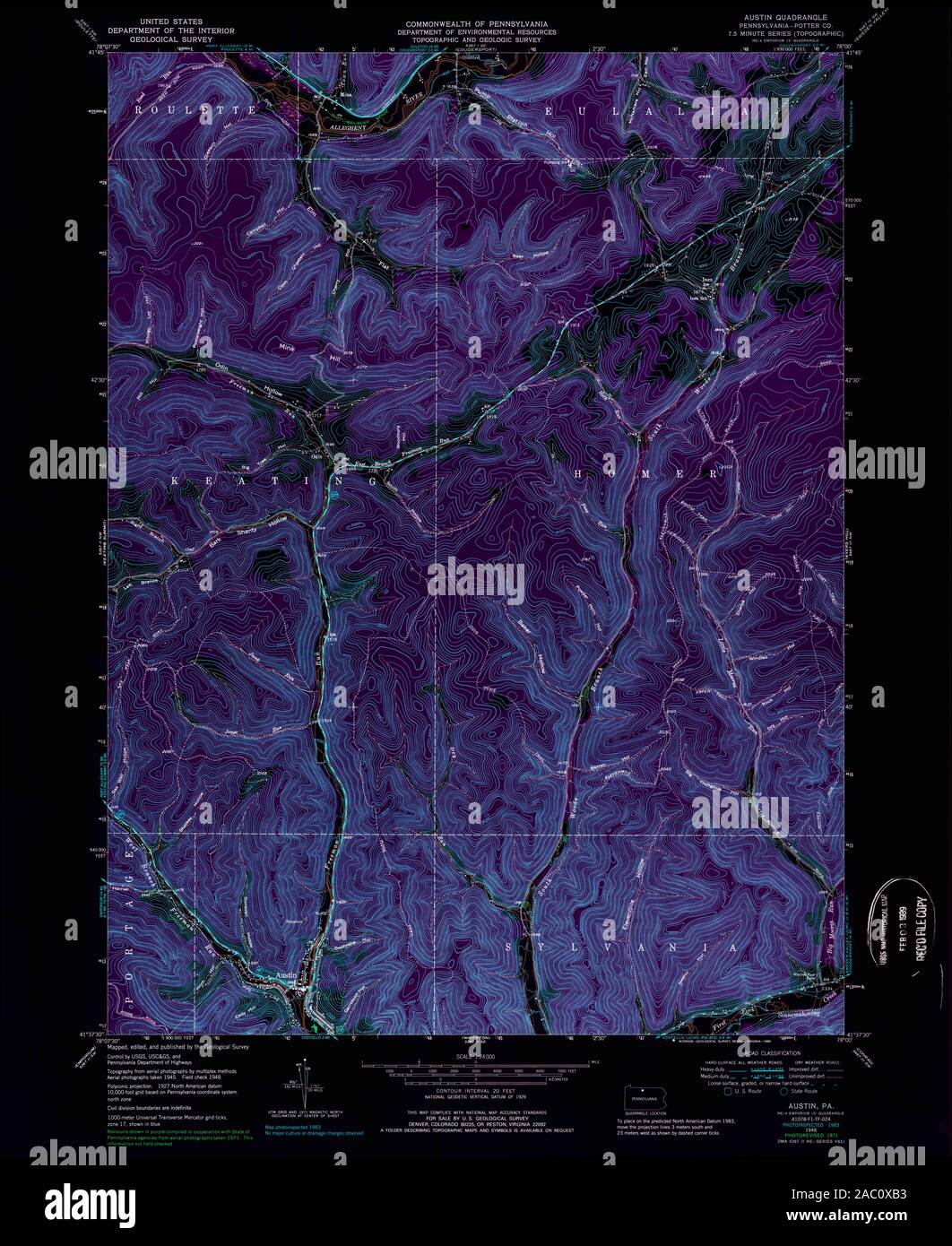 Austin pennsylvania map hi-res stock photography and images - Alamy