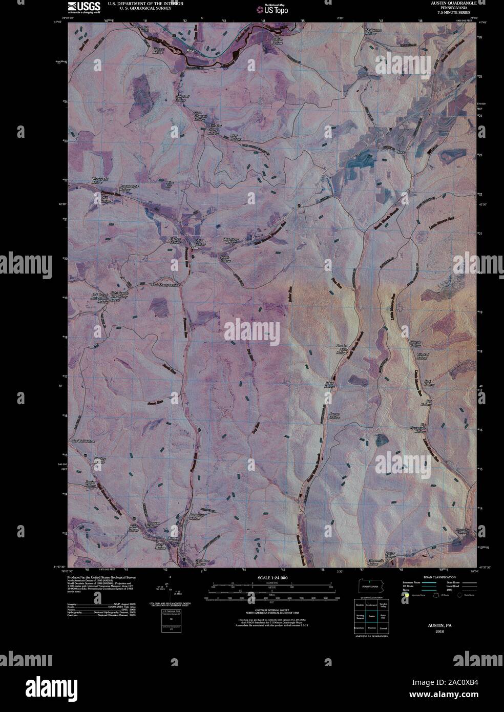 Map of austin pennsylvania hi-res stock photography and images - Alamy