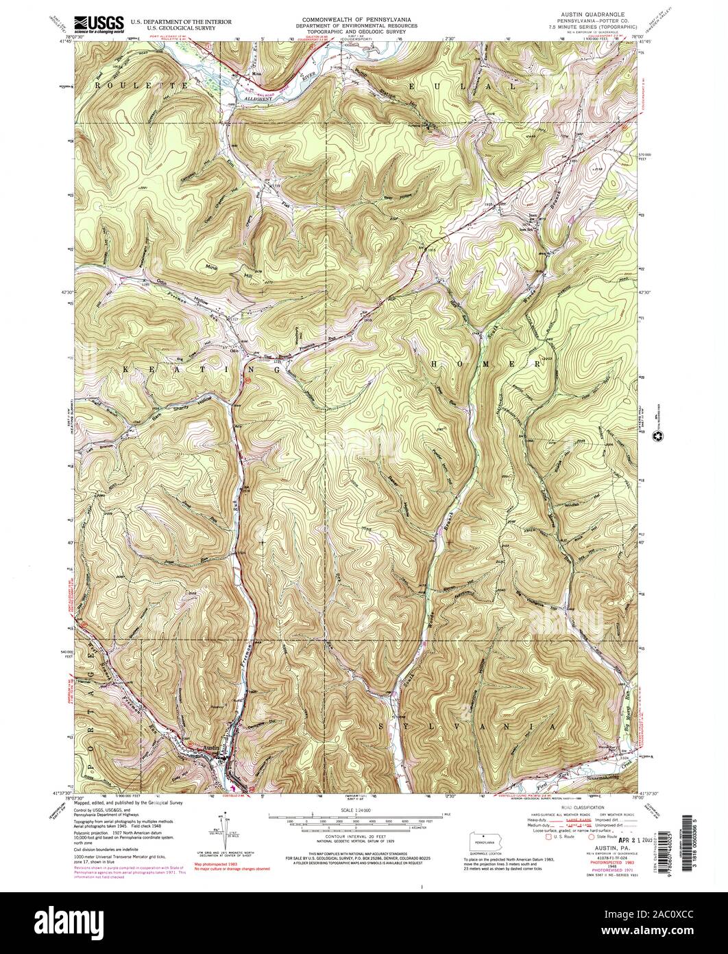 Austin pennsylvania map hi-res stock photography and images - Alamy