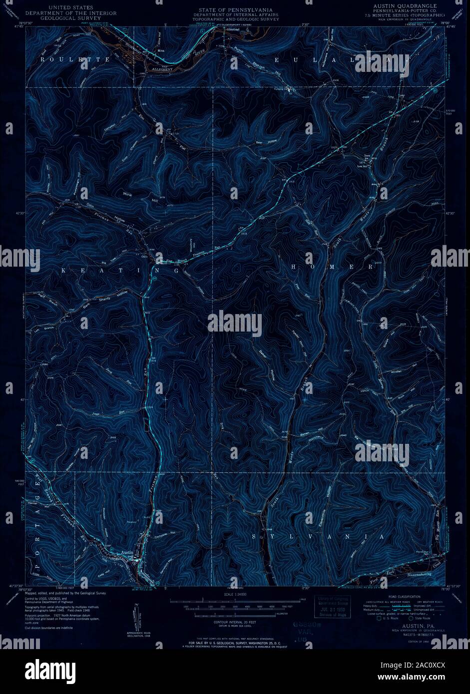 Map of austin pennsylvania hi-res stock photography and images - Alamy