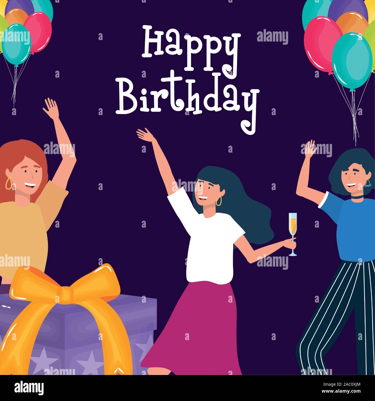 Women birthday cake illustration Stock Vector Images - Alamy