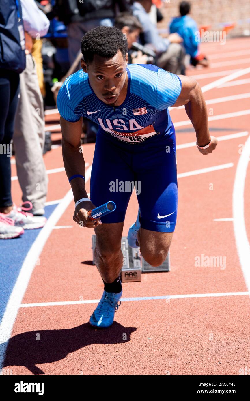 Marcus Chambers (USA) competing USA vs the World Men 4x400m at the 2019 ...
