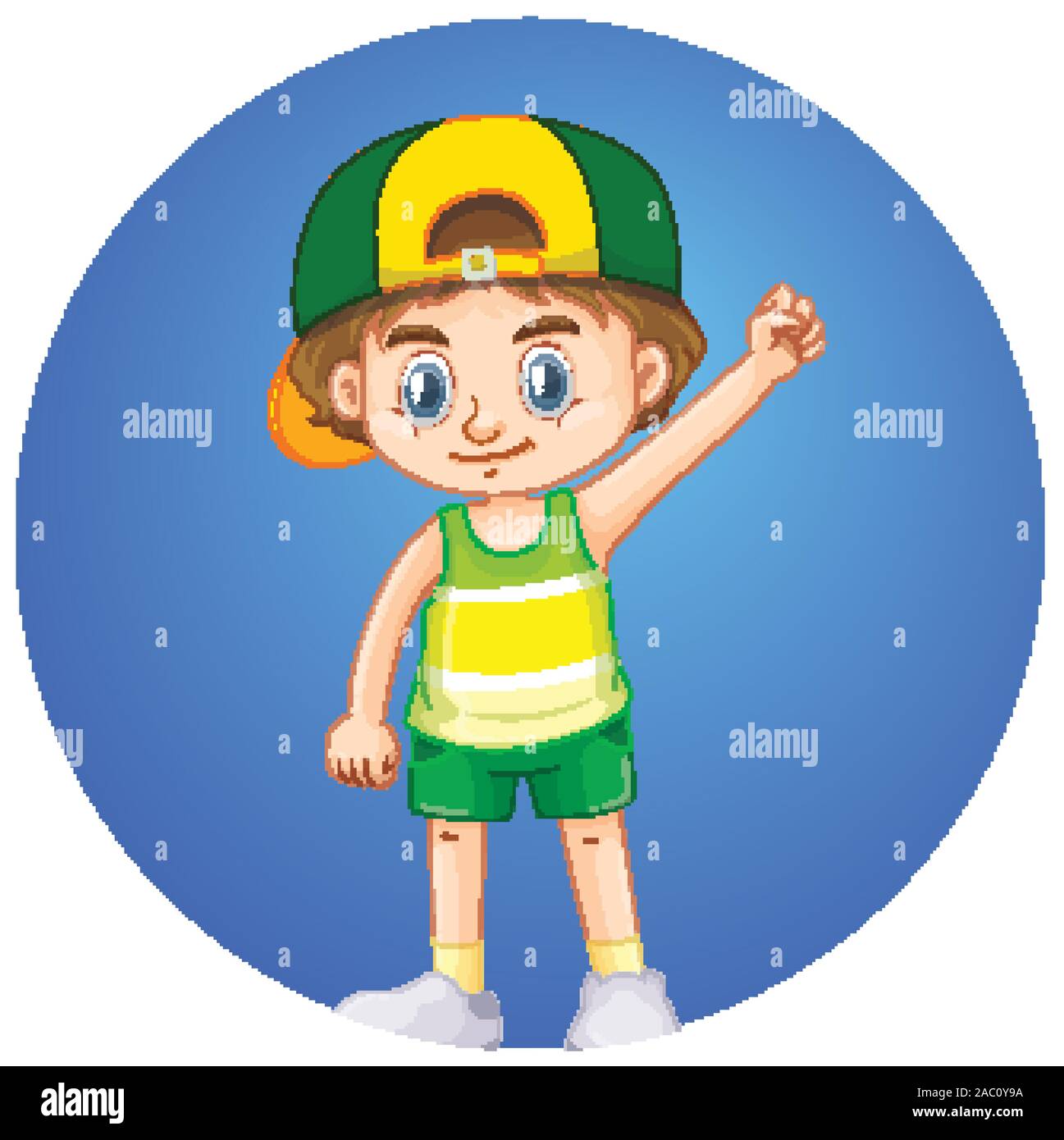 Cute boy on round background illustration Stock Vector Image & Art - Alamy