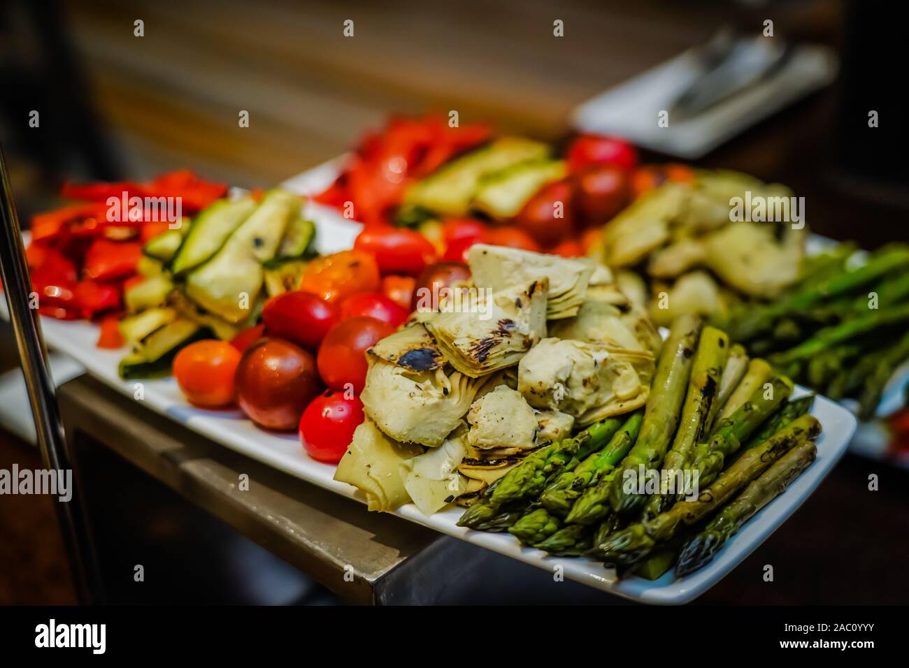 grilled vegetable platter appetizer Stock Photo - Alamy