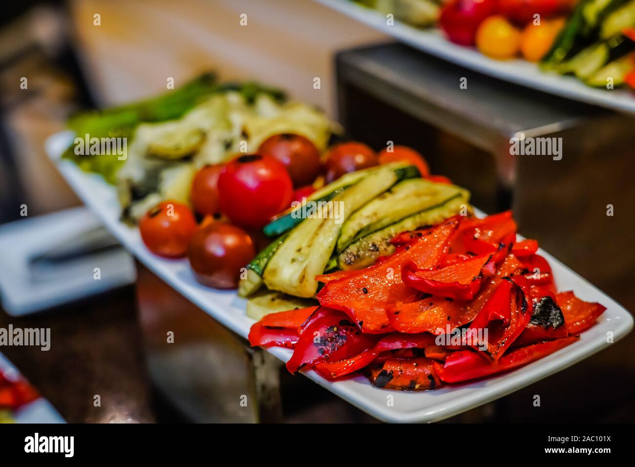 grilled vegetable platter appetizer Stock Photo - Alamy