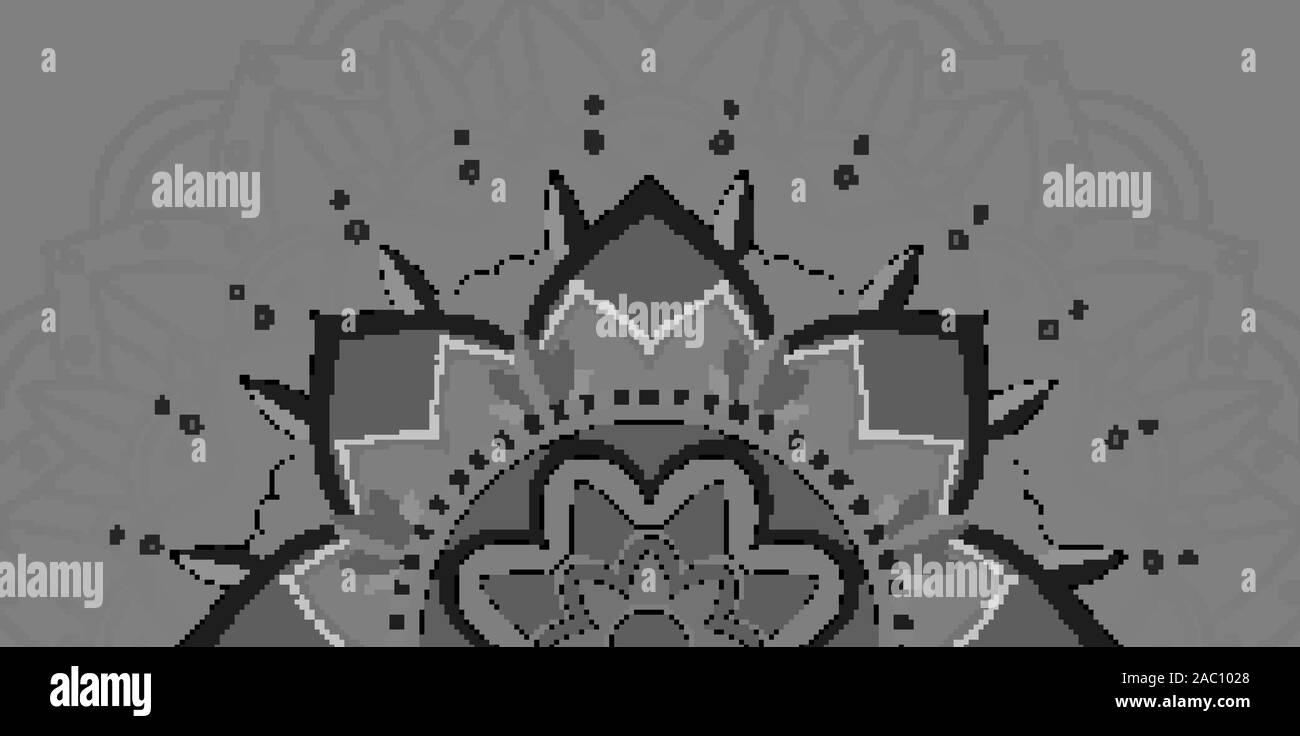 Mandala pattern on gray background illustration Stock Vector Image ...