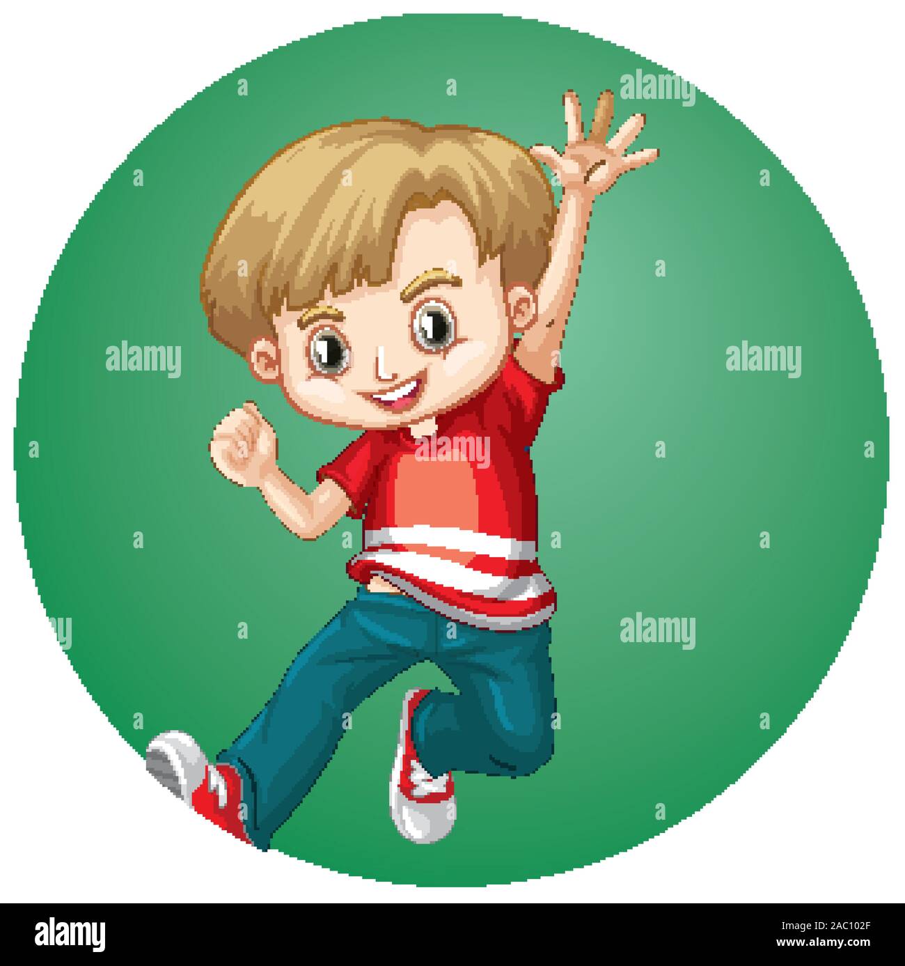 Cute boy on round background illustration Stock Vector Image & Art - Alamy