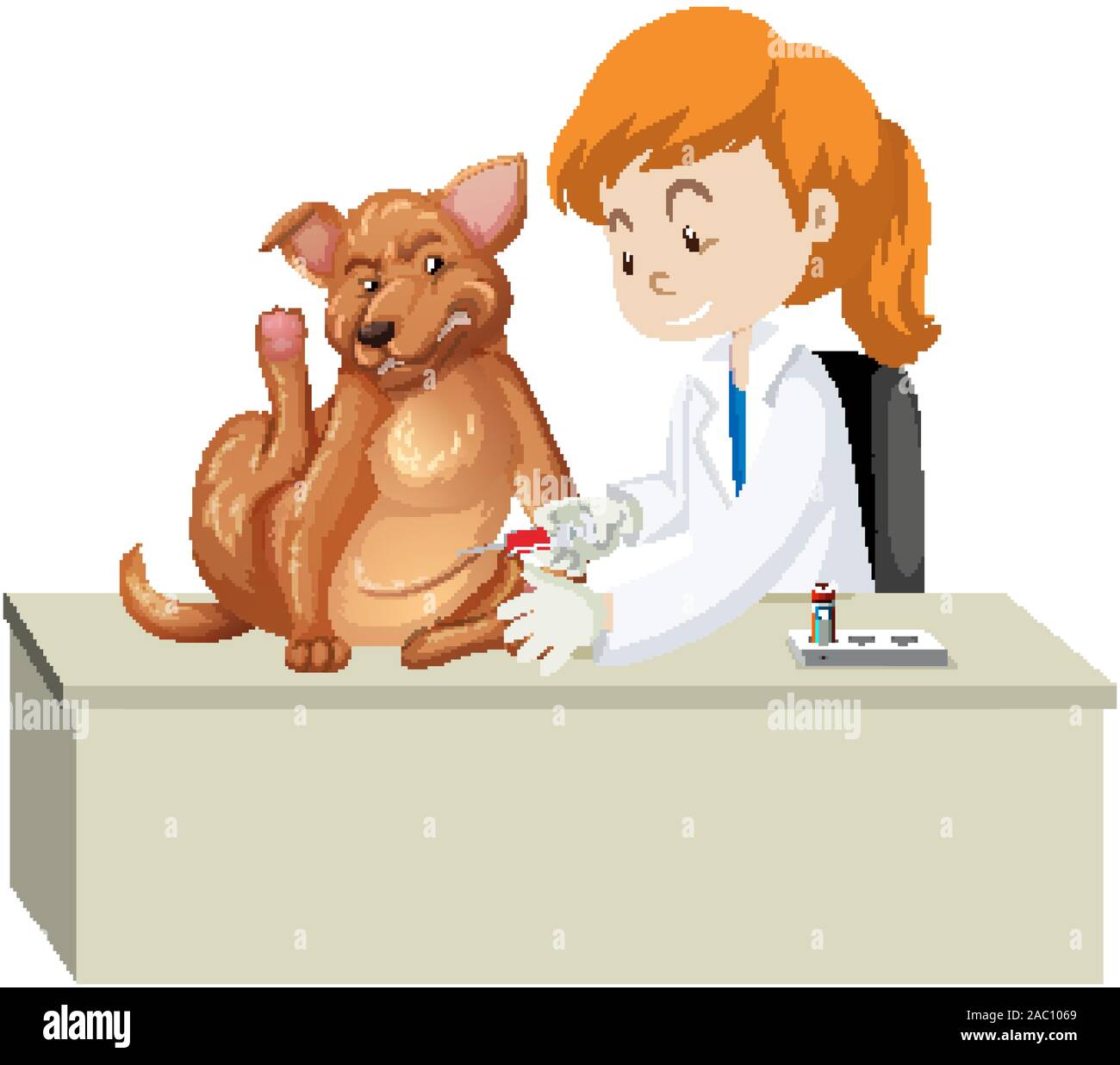 Veterinarian with sick animal illustration Stock Vector Image & Art - Alamy