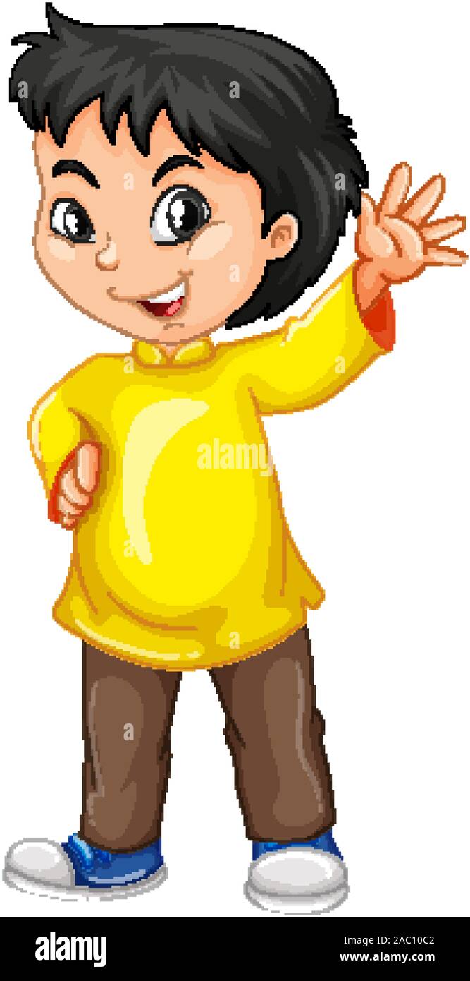Cute happy smiling child isolated on white background illustration ...