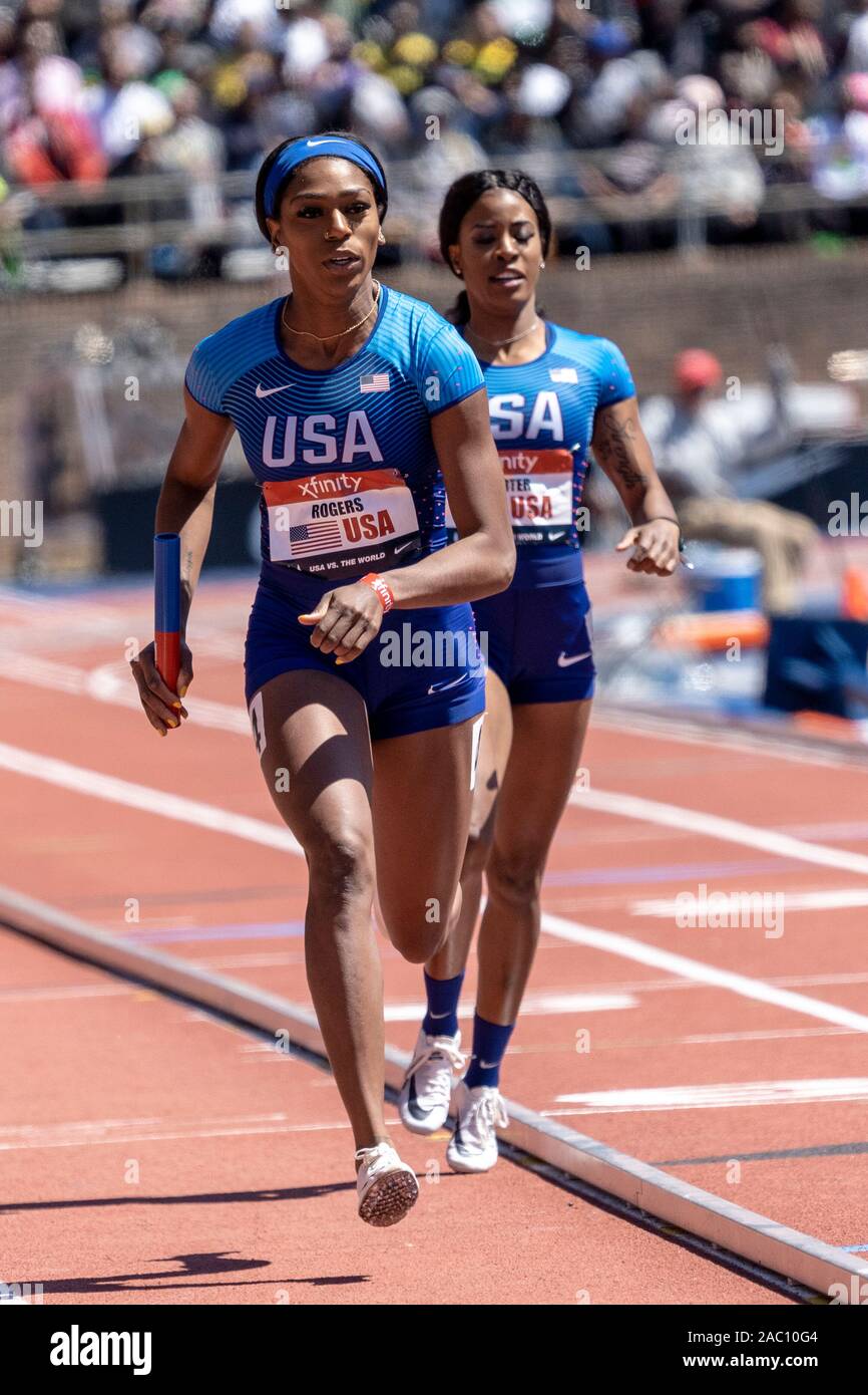Raevyn Rogers (USA) competing in the USA vs the World Women Sprint ...