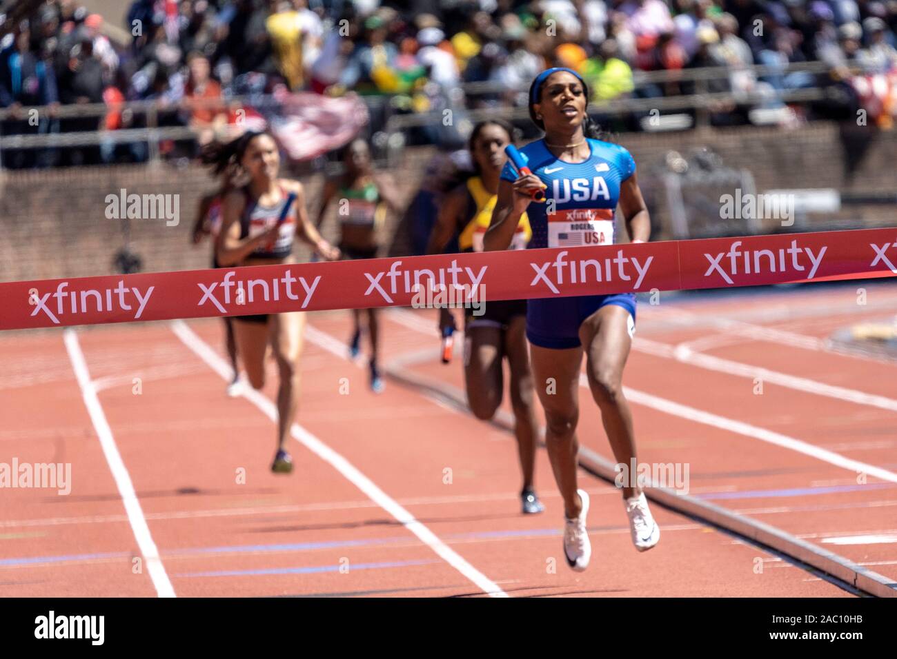 Raevyn Rogers (USA) competing in the USA vs the World Women Sprint ...