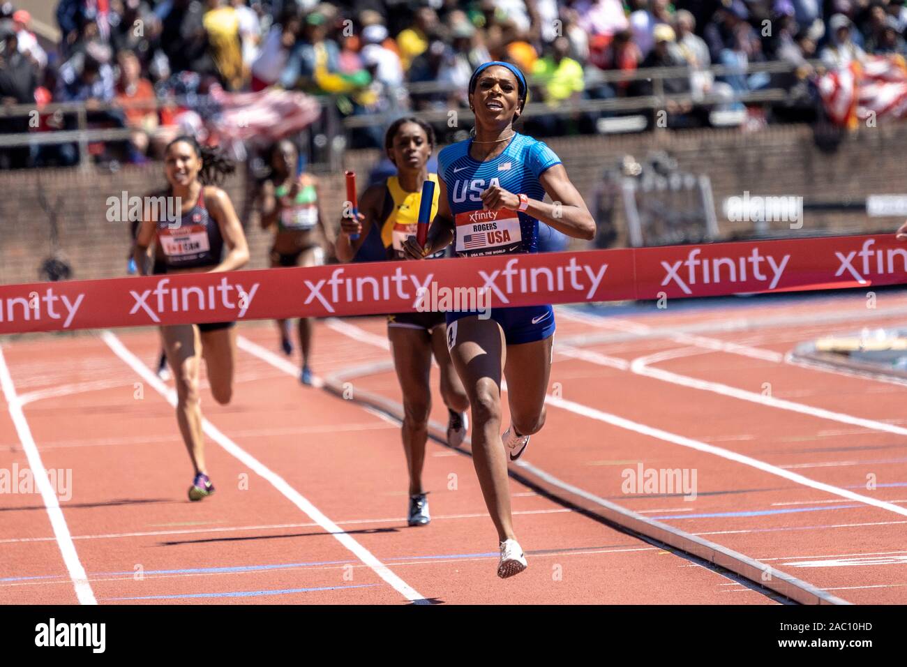 Raevyn Rogers (USA) competing in the USA vs the World Women Sprint ...