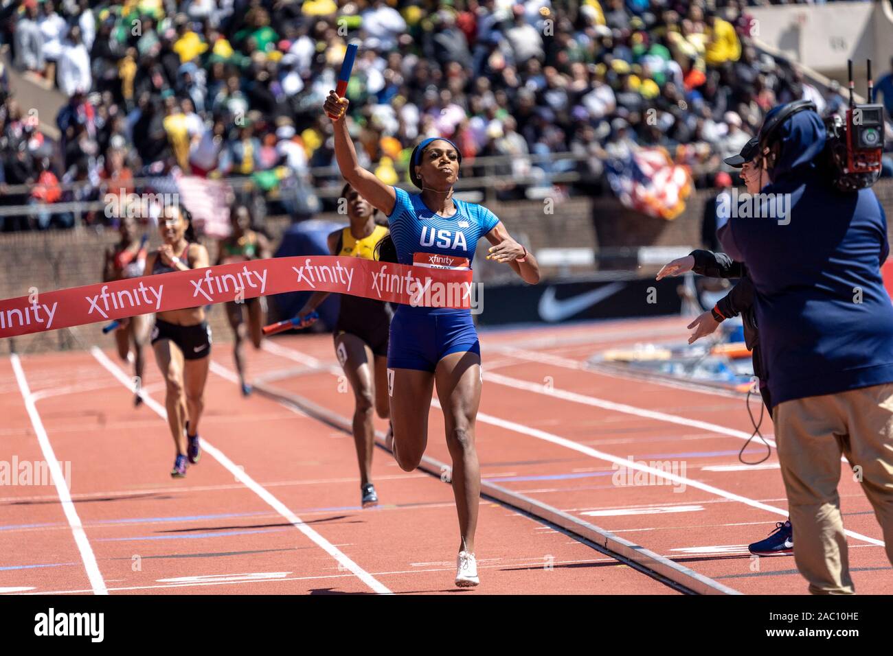 Raevyn Rogers (USA) competing in the USA vs the World Women Sprint ...