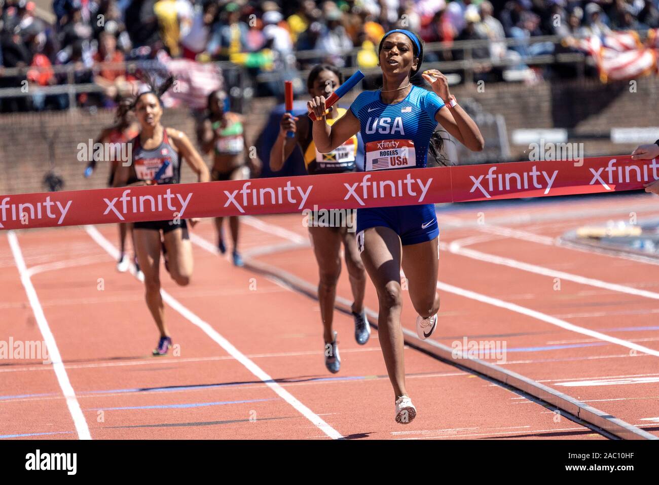 Raevyn Rogers (USA) competing in the USA vs the World Women Sprint ...