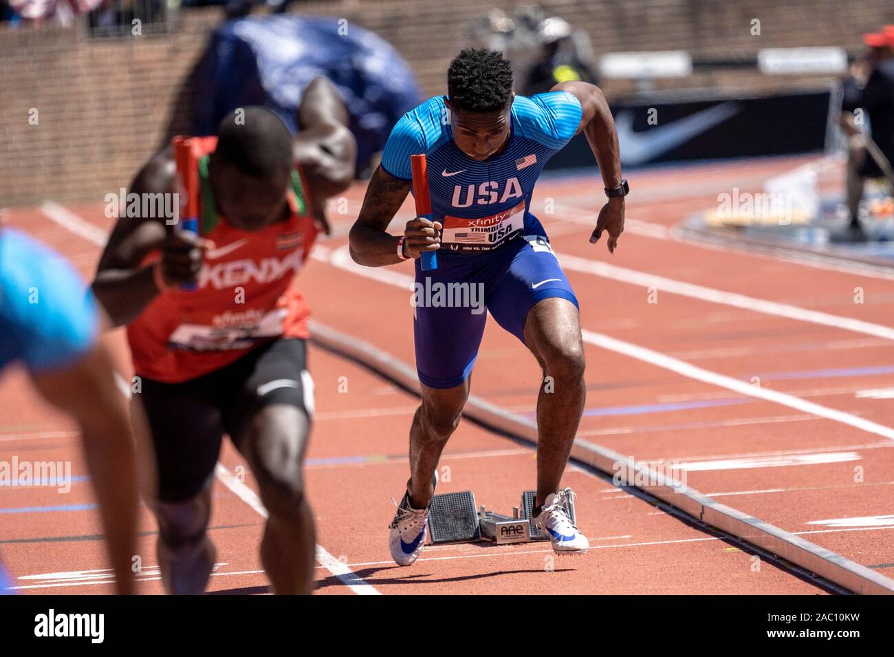 Jamiel Trimble (USA) competing in the USA vs the World Men Sprint ...