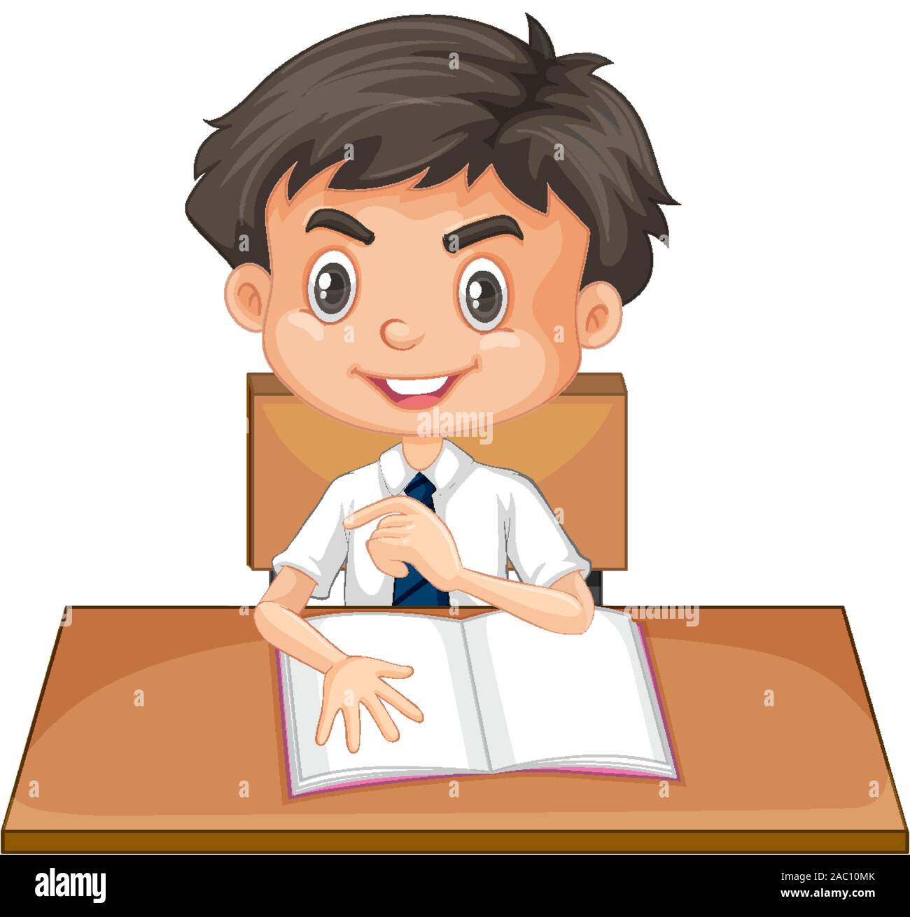 One happy boy reading book illustration Stock Vector Image & Art - Alamy