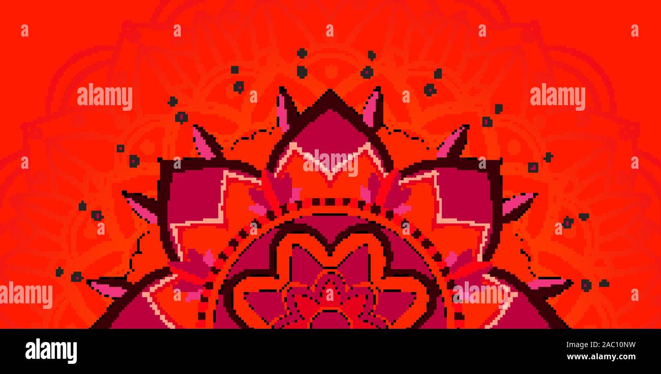 Mandala patterns on red background illustration Stock Vector Image ...