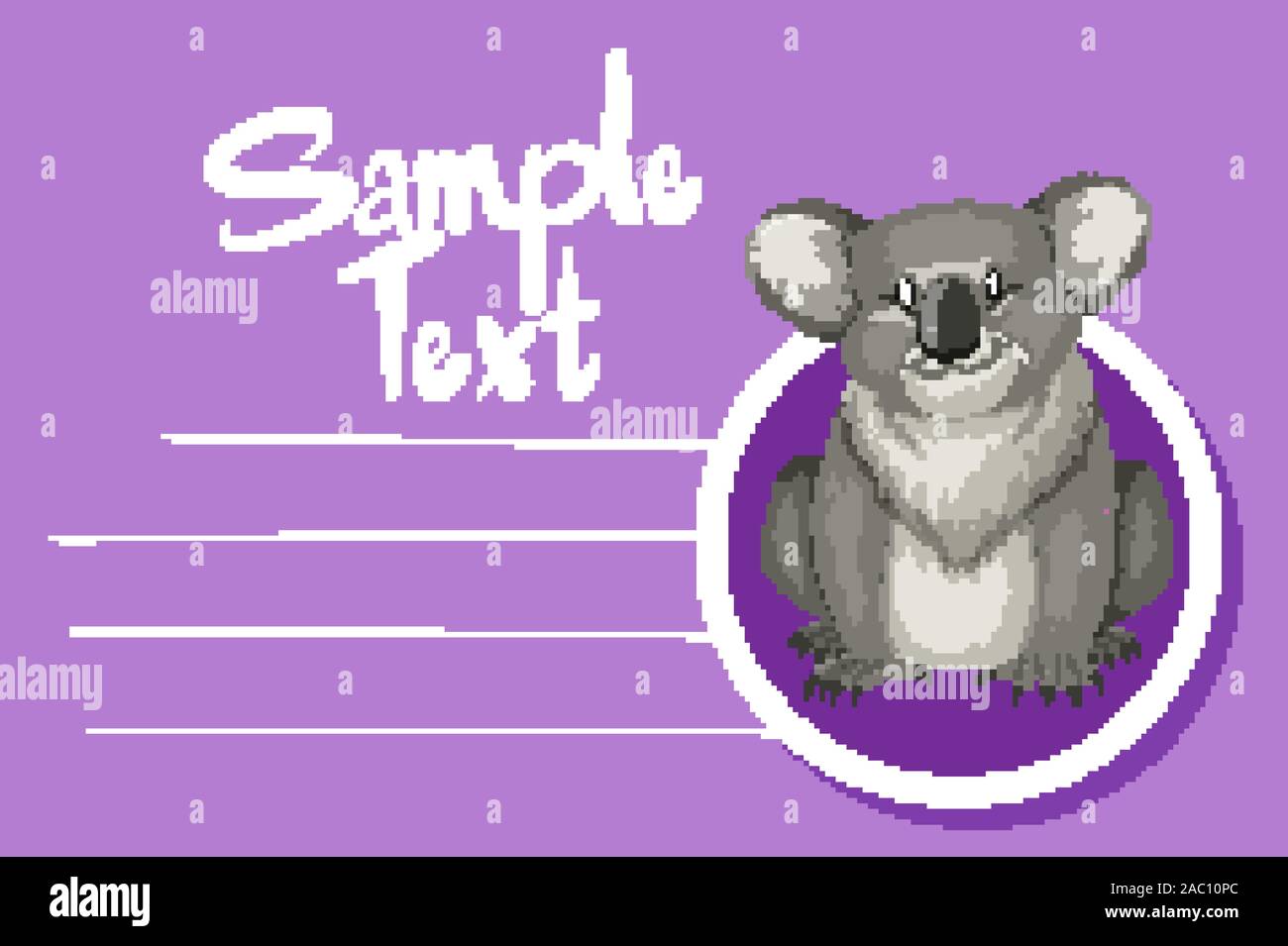 Card template with cute koala illustration Stock Vector Image & Art - Alamy