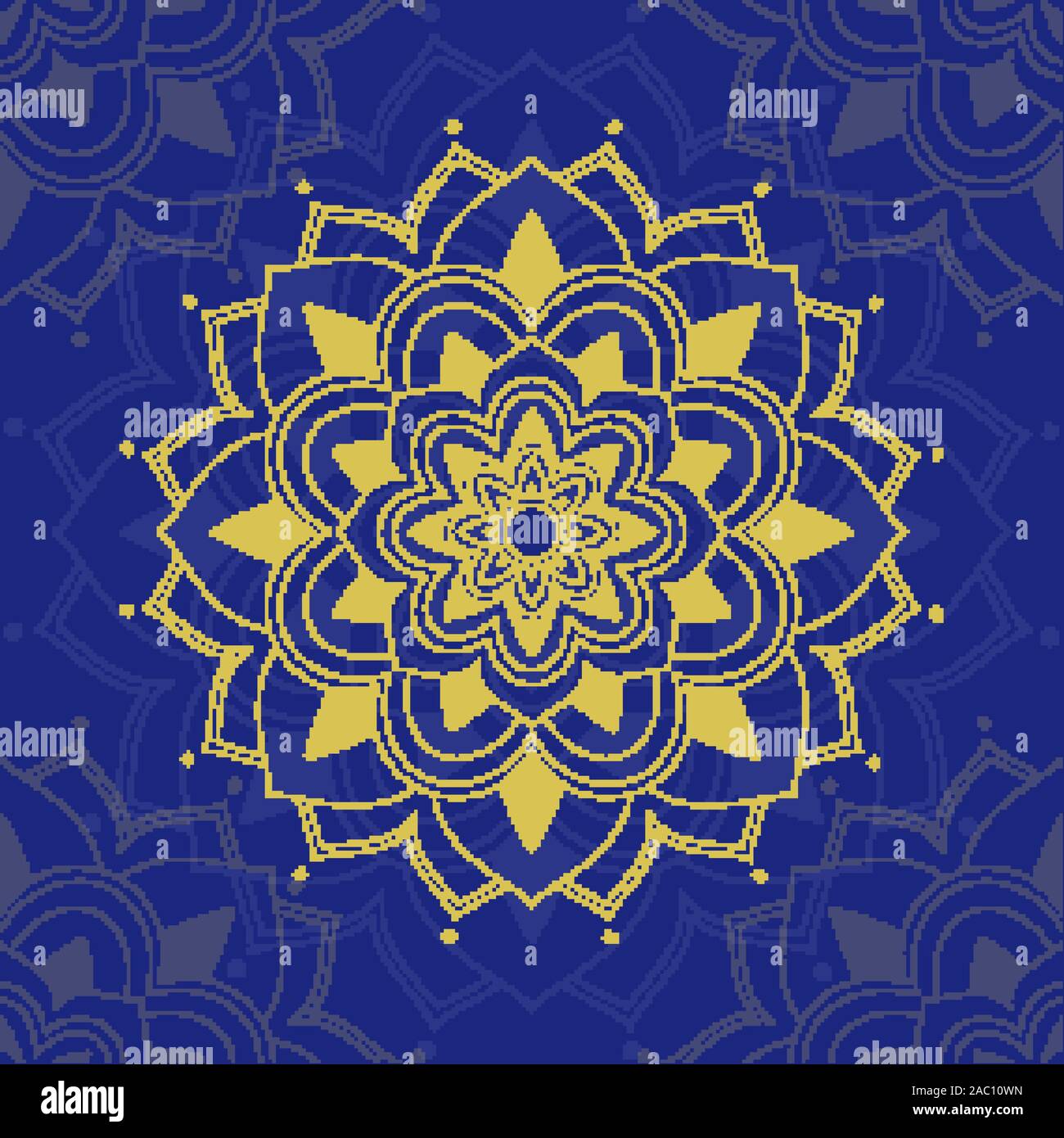 Mandala patterns on blue background illustration Stock Vector Image ...