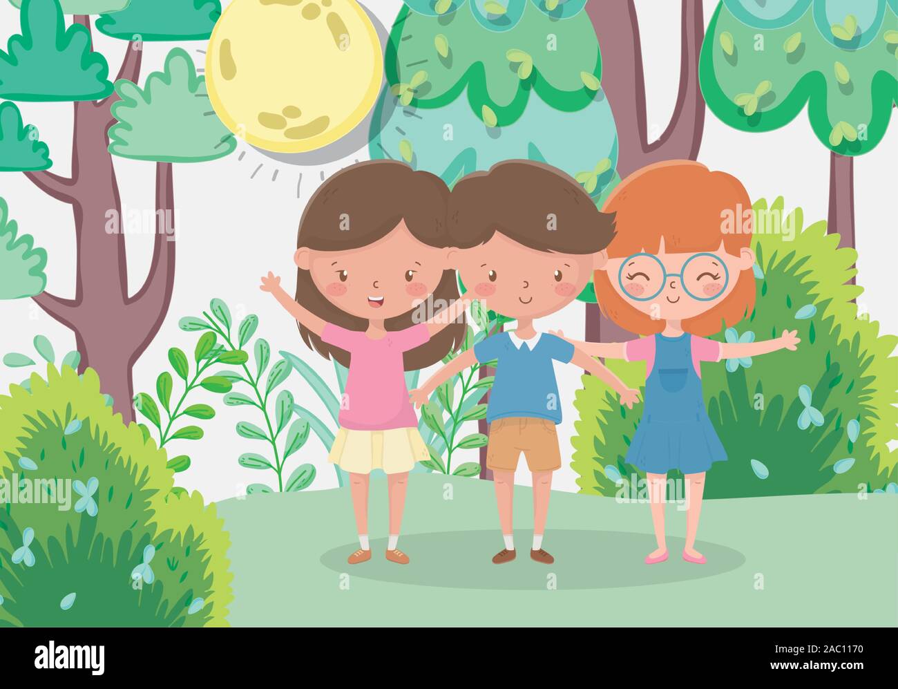 Children Showing Respect To Others Clipart Sun