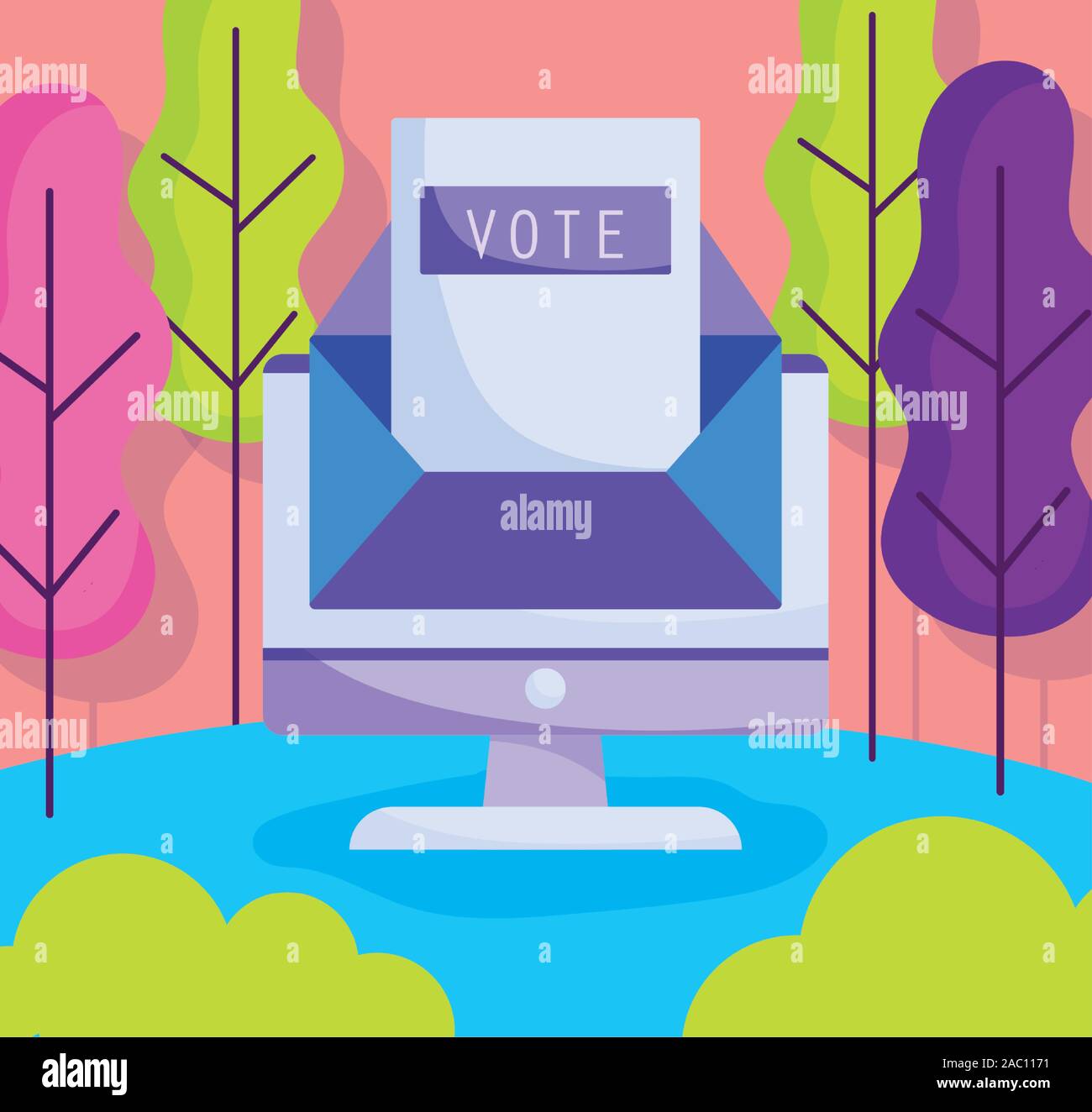 computer online ballot politics election democracy voting vector ...